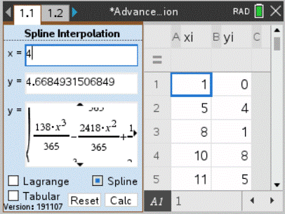 TI-Planet | Advanced Interpolation (Maths Nspire program)
